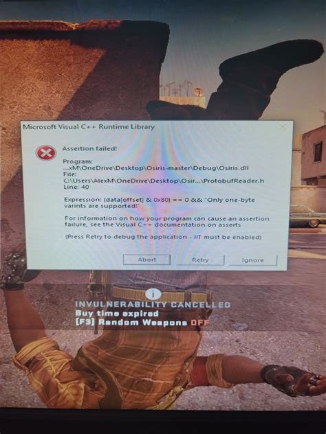 Osiris Constant Crash Issue Assertion Failed · Issue 3500 · Danielkrupinskiosiris · Github