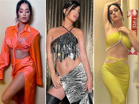 Katy Perry Wears Sexy Laced Up Red Dress Exposes Butt In G String