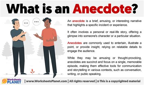 What Is An Anecdote Definition Of Anecdote