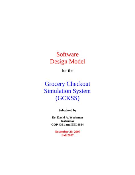 software design model in the simulation system project cop 4331