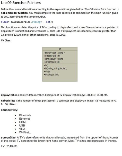 Solved Lab 09 Exercise Pointers Define The Class And