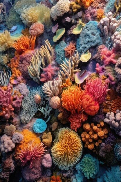 Premium Ai Image Aerial View Of A Vivid Coral Reef Formation Created With Generative Ai