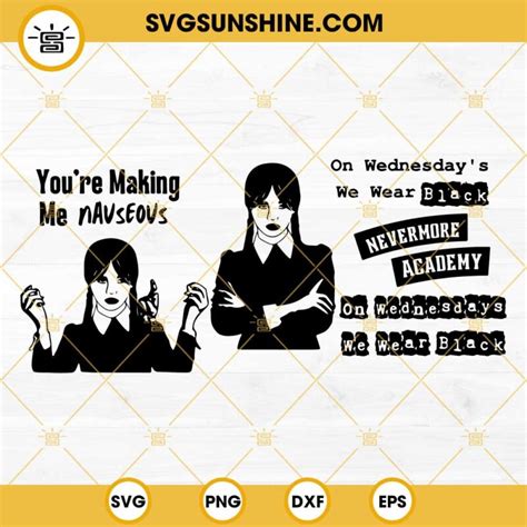 Wednesday Addams Svg Bundle Wednesday 2022 Svg Png Dxf Eps Cricut