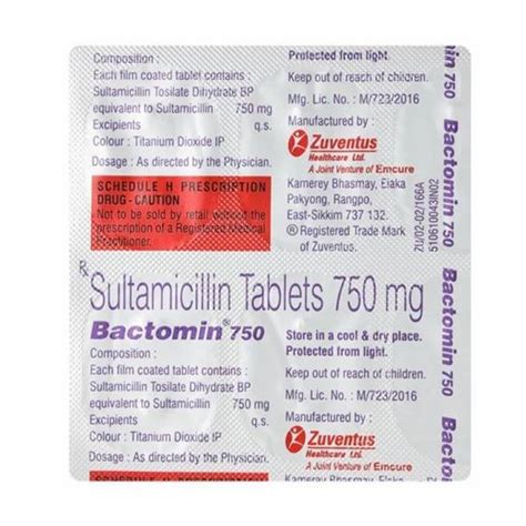 Sultamicillin 750 Mg Tablet Treatment Bacterial Infections At Rs 539 Stripe In Nagpur