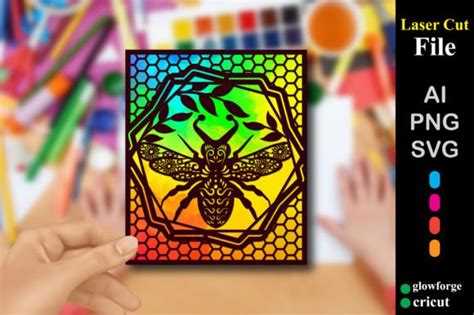 Honeycomb Bee Card SVG Graphic By SVG HUB Creative Fabrica