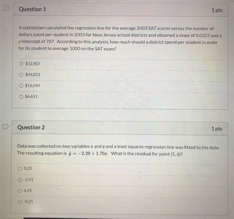 solved question 1 1 pts a statistician calculated the