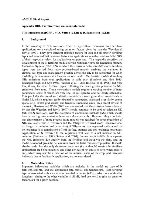 Appendix Iiib Fertilizer Crop Emission Sub Model Docest