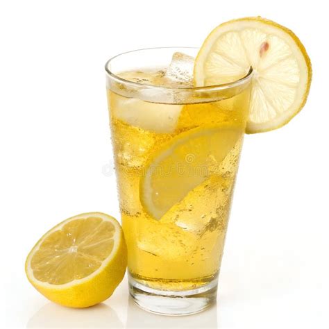 Fresh Lemon Tea Glass Isolated On White Background Stock Illustration