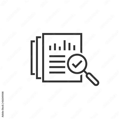 Vecteur Stock Audit Document Icon In Flat Style Result Report Vector