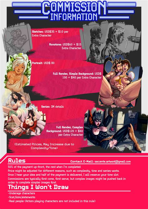 Commission Information Sheet By Saccente Hentai Foundry