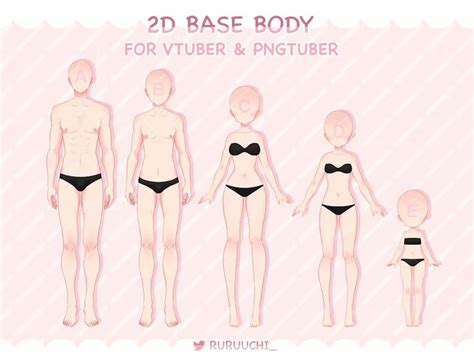 Vtuber Model Body Base Psd Without Rigging Live2d Asset Digital