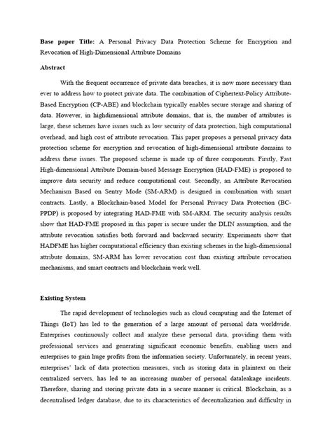 A Personal Privacy Data Protection Scheme For Encryption And Revocation Of High Dimensional