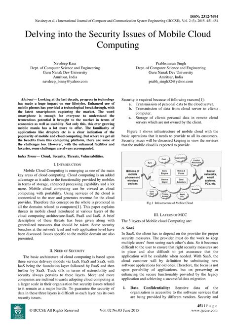 Pdf Delving Into The Security Issues Of Mobile Cloud Computing