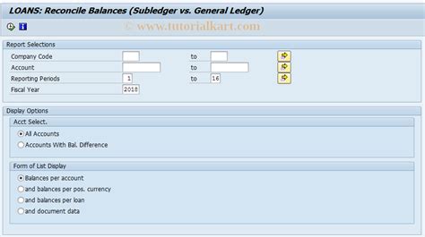 FNSL SAP Tcode Balance Reconciliation List Transaction Code