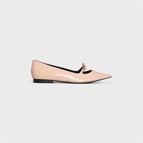 Celine Suzy Ballerine Pointue En Cuir De Veau Verni Celine