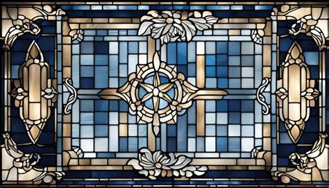 Navy Blue Stained Glass Premium Ai Generated Image