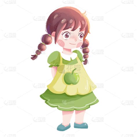 卡通手绘插画小女孩主题