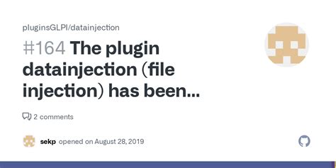 the plugin datainjection file injection has been activated but it is
