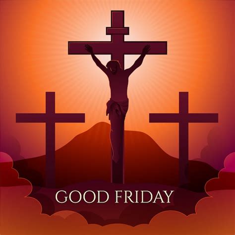 Free Vector Gradient Good Friday Illustration For Easter Celebration