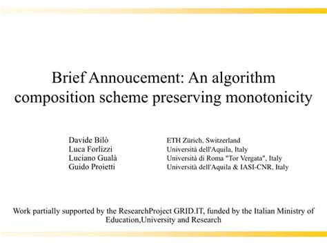 Ppt Brief Annoucement An Algorithm Composition Scheme Preserving