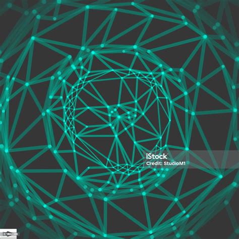 네트워크 추상적인 배경입니다 3d 기술 벡터 일러스트입니다 3차원 형태에 대한 스톡 벡터 아트 및 기타 이미지 3차원 형태 가리기 격자 파이 Istock