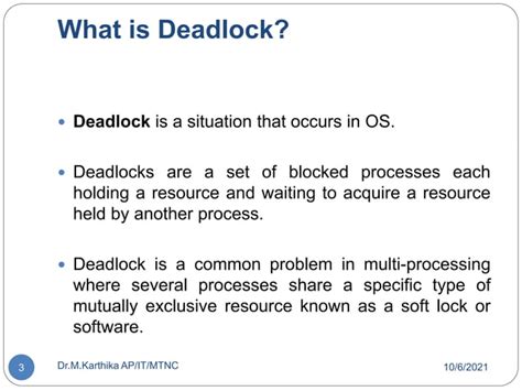 Overview Of Deadlock Unit 3 Part 1 Ppt