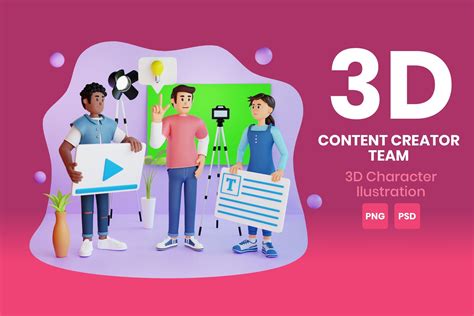 Content Creator Team 3d Character Grafik Von Imoogigraphic · Creative