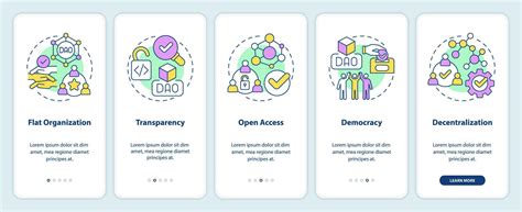 Dao Characteristics Onboarding Mobile App Screen Decentralization