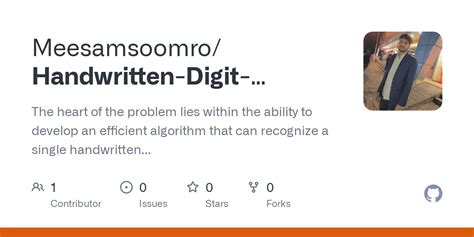 Github Meesamsoomro Handwritten Digit Recognition With Python The Heart Of The Problem Lies