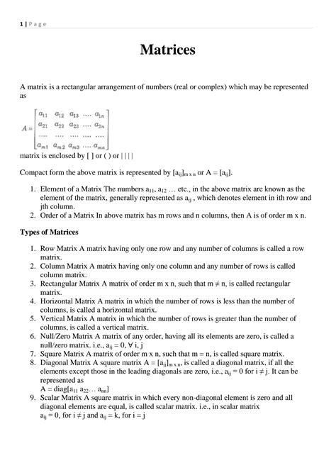 Solution Matrices Mathematics Notes And Formula For Class 12 Studypool