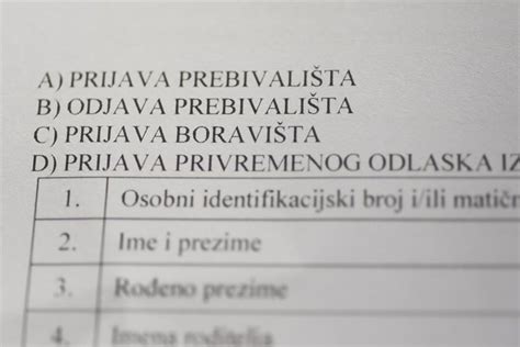 Ministarstvo Unutarnjih Poslova Republike Hrvatske Prebivalište