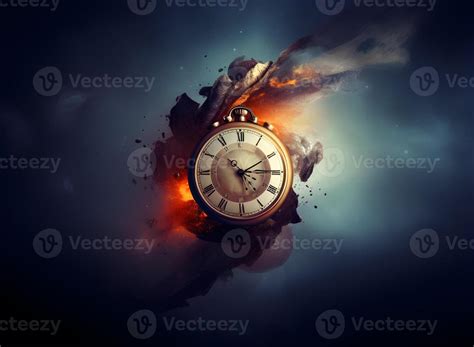 clock with roman numbers concept of time flies time passing time