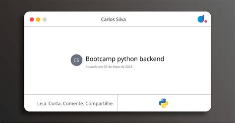 Bootcamp Python Backend Carlos Silva Python DIO