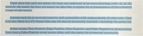 Eight Data Bits And One Parity Bit Form One Codeword Chegg