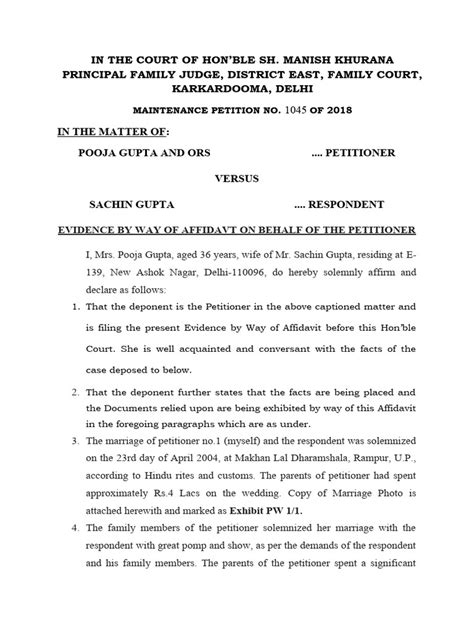 Evidence By Way Of Affidavit Pdf Affidavit Justice