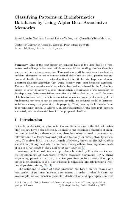 Pdf Alpha Beta Memory Classifier For Genomics