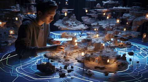 Premium Ai Image A Tech Wizard Exploring Complex Data Structures In A 3d Simulation