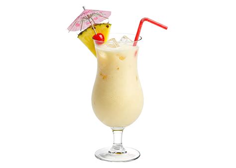 Bir Kasırga Camında Ananas Kiraz Ve şemsiye Ile Pina Colada Pina