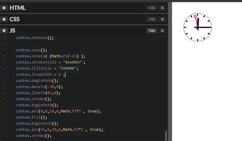 HTML 利用canvas API 製作精美時鐘方法 整合 part