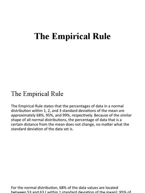 The Empirical Rule Pdf Standard Deviation Mean