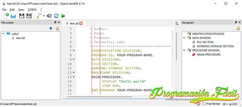 Personalizar Opencobolide Para Cobol