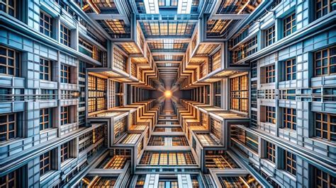 Abstract Architectural Design Showcasing Chaotic Symmetry And