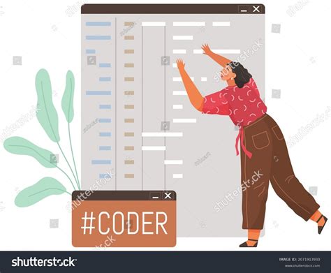 programmer engineering coding coder programmers working stock vector