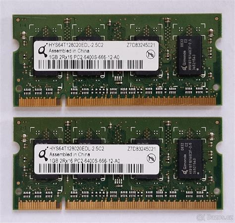 Dohromady 2gb 2x 1gb Ram So Dimm Ddr2 Do Notebooku Trutnov Bazoš Cz