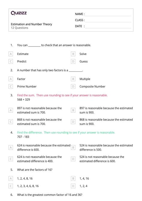 50 Number Theory Worksheets On Quizizz Free Printable