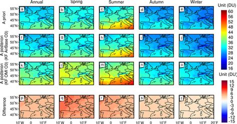 Tropospheric O 3 Columns Over Europe In 2005 2020 Annual And Seasonal