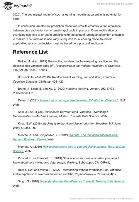 Machine Learning Bias And Variance 477 Words Critical Writing Example