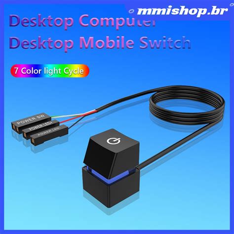 2m Interruptor Computador Desktop Colorido Luzes Led Pc Motherboard
