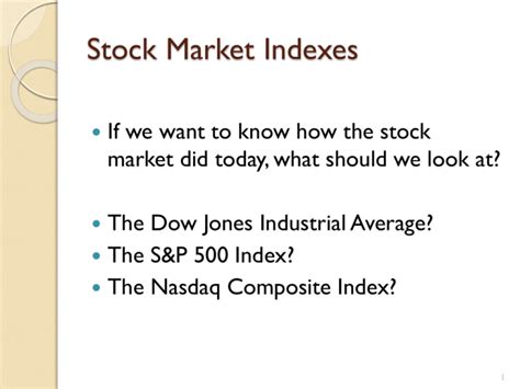 Stock Market Indexes