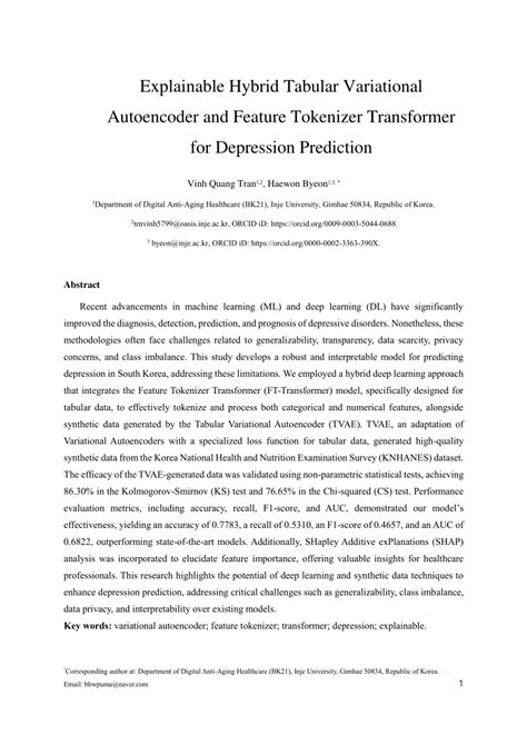 pdf explainable hybrid tabular variational autoencoder and feature
